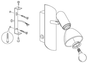 EGLO 90982 - Bodové svítidlo ENEA 1xE14/40W matný nikl / satén