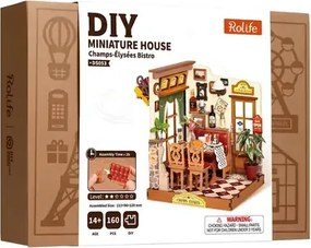 RoboTime 3D dřevěná skládačka Bistro na Champs-Élysées / Miniatura dom