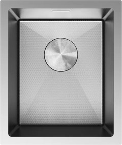 Mexen Trixo, 1-komorový nerezový dřez 370 x 440 mm, broušená ocel, vzor voština, 6412371000-01HC