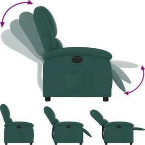 Elektrické polohovací křeslo tmavě zelené textil 3204146