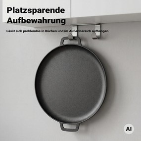 Litinová pánev Wiltec – 34,5 cm, černá (62961)