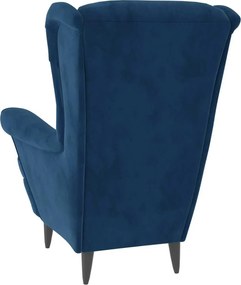 vidaXL Křeslo ušák se stoličkou samet [3115930] Barva: Tmavě šedá