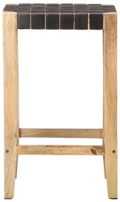 Petromila Barové stoličky 2 ks černé pravá kůže 75 cm