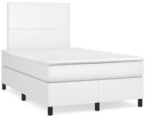 Box spring postel s matrací bílá 120x190 cm umělá kůže 3269966