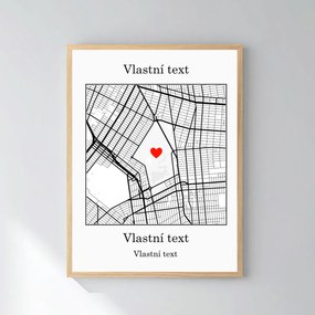 Personalizovaný magický fotoobraz v rámu - 30x40 - mapa