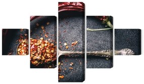 Vícedílný obraz Sušené Chilli Papričky Nedostatek Nedostatek Přírodní plátno 150x90