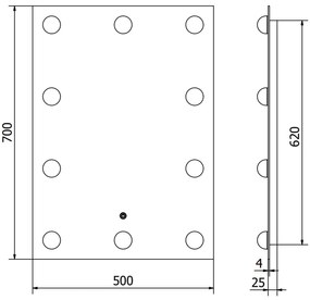 Mexen Dona podsvícené koupelnové zrcadlo 50 x 70 cm, LED 6000K, ventilátor - 9818-050-070-611-00