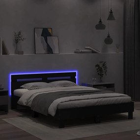 Rám postele s LED bez matrace černý 150x200 cm 3207540