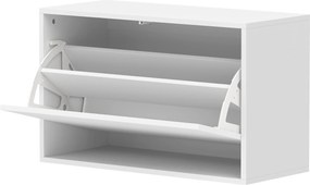 HOMCOM závěsný botník se 2 výklopnými přihrádkami, bílý