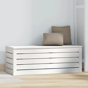 Úložný box bílý 89x36,5x33 cm masivní borové dřevo - Default Title