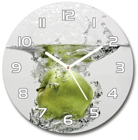 Wallmuralia Skleněné hodiny kulaté Jablko pod vodou fi 30 cm