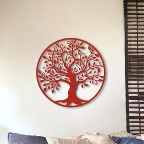 Strom života 6 - kovový obraz na zeď Velikost: 100cm, Barva: Red