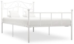 284516 vidaXL Rám postele bílý kov 90 x 200 cm