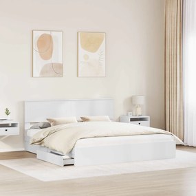 Postel s úložným prostorem Bílá 180 x 200 cm Kompozitní dřevo 3408431
