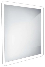 Nimco - Koupelnové podsvícené LED zrcadlo 60x60 cm, zaoblené, aluminium ZP 19066