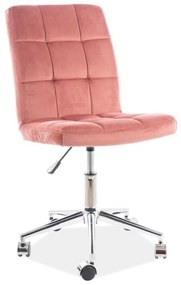 MAXIVA Kancelářská židle - Q-020 Velvet, čalouněná, různé barvy na výběr Čalounění: růžová (Bluvel 52)
