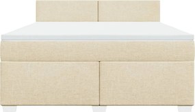 Box spring postel s matrací krémová 180x200 cm textil 3285965