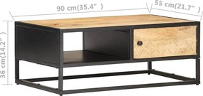Konferenční stolek vyřezávaná dvířka 90x55x36cm hrubý mangovník 320946