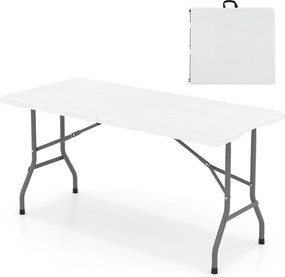 Costway Skládací kempingový stůl s HDPE stolní deskou a rukojetí – 152 × 70 cm