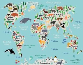 Dětská fototapeta Mapa světa 311,5 cm × 256 cm