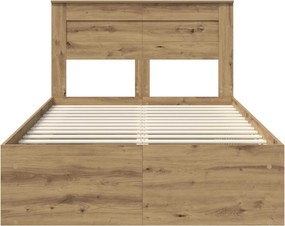 Rám postele Umělecký dub 120 x 200 cm Masivní borové dřevo 3409790
