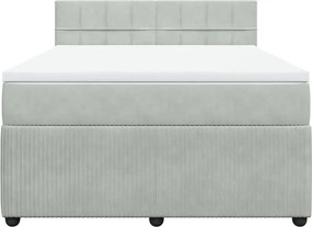 Box spring postel s matrací světle šedá 160x200 cm samet 3290082