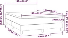 Box spring postel s matrací černá 140 x 190 cm samet 3141181