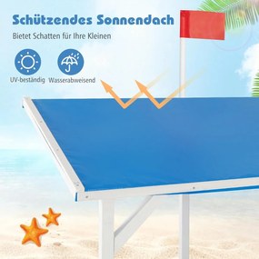 Costway Pískoviště se střechou dřevěné pirátské lodi pískoviště se stožárem