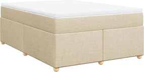 Box spring postel s matrací krémová 140x200 cm textil 3285385