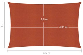 Stínící plachta 160 g/m² cihlová 2 x 4,5 m HDPE - Default Title