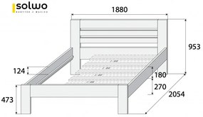 Masivní postel AMANDA - Solwo Design Dřevo a odstín oleje: DUB Cink - Olej odstín DO202, Rozměr spací plochy: 220x200