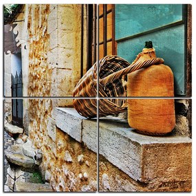 Obraz na plátně - Stará středomořská ulice - čtverec 3151E (100x100 cm)