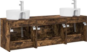Sada koupelnových skříněk 3 ks Kouřový dub 62,5 x 44,5 x 50 cm 3405871