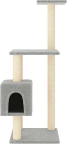 Škrabadlo pro kočky se sisalovými sloupky světle šedé 104 cm 171470