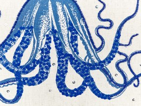 Sada 2 lněných polštářů se vzorem chobotnice 45 x 45 cm béžové ACROPORA Beliani