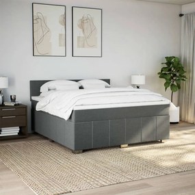 Box spring postel s matrací tmavě šedá 180x200 cm textil 3287141