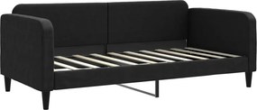 Válenda s přistýlkou a zásuvkami černá 90 x 190 cm textil 3196882