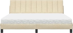 Postel s matrací Hanko krémová 180 x 200 cm textil 3310550