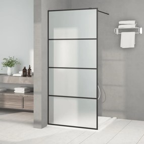 vidaXL Sprchová zástěna walk-in černá 90 x 195 cm mléčné ESG sklo