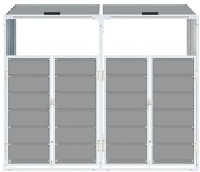 vidaXL Box na 2 popelnice šedý 144 x 81 x 113 cm ocel