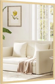 HOMCOM obdélné zrcadlo 60 × 80 cm — rám z přírodního dřeva