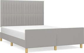Rám postele bez matrace světle šedý 140 x 190 cm textil 3125211