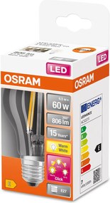 Stmívatelná LED žárovka E27 OSRAM 3-STEP DIM 6,5W 2700K 806LM