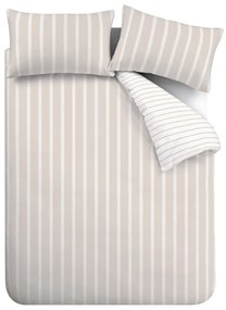 Béžové bavlněné povlečení na dvoulůžko 200x200 cm Ashford Stripe – Bianca