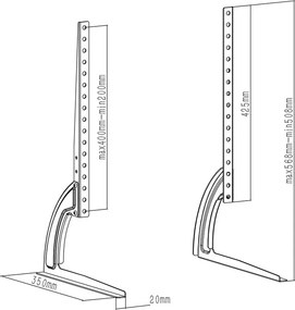 Univerzální stojan TV 27"-60" Cabletech UCH0022