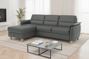 XXXLutz ROHOVÁ SEDAČKA, kůže, antracitová Sit & More - Sedací soupravy - 000144033213