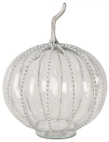 Transparentní skleněná dýně Pumpkin s korálky XL - Ø 25*33 cm