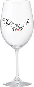 TY A JÁ (svatba) - čirá sklenice na víno 350 ml