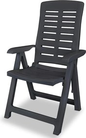 Skládací polohovací křesla 6 ks, plast, antracitová 275072