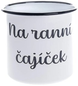 Smaltový hrnek "Na ranní čajíček", 1 l